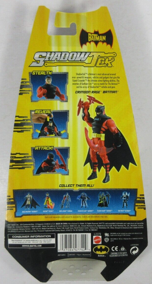 New "CRIMSON RAGE BATMAN" The Batman SHADOW TEK Action Figure DC MATTEL ...