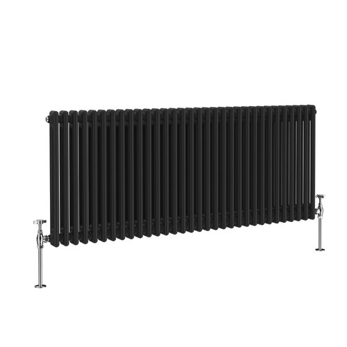 Traditional 2 Column Radiator Black & Flat Panel Radiators& Towel Rail ...