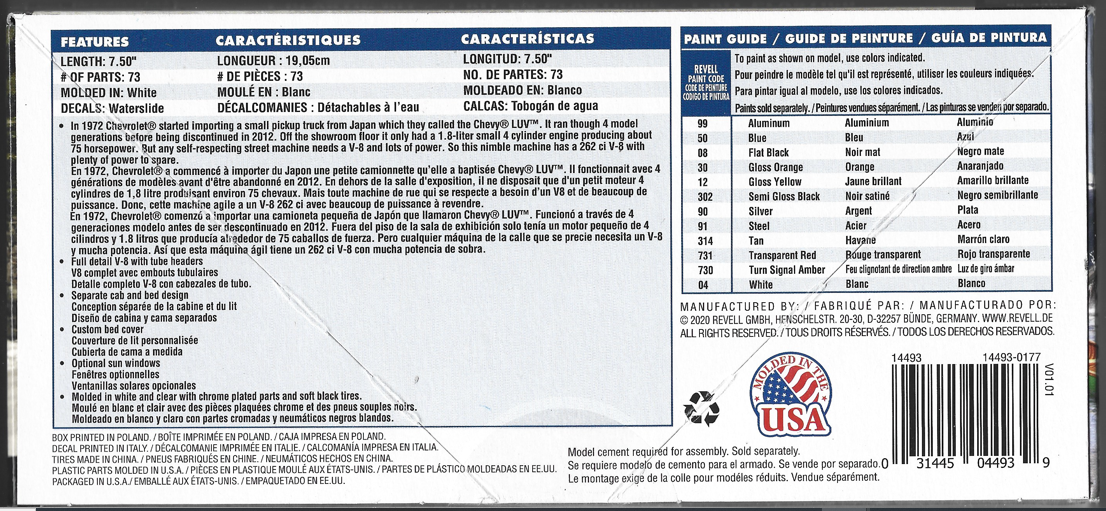 Monogram CHEVY LUV Street Pickup in 1/24 4493 ST (104) | eBay