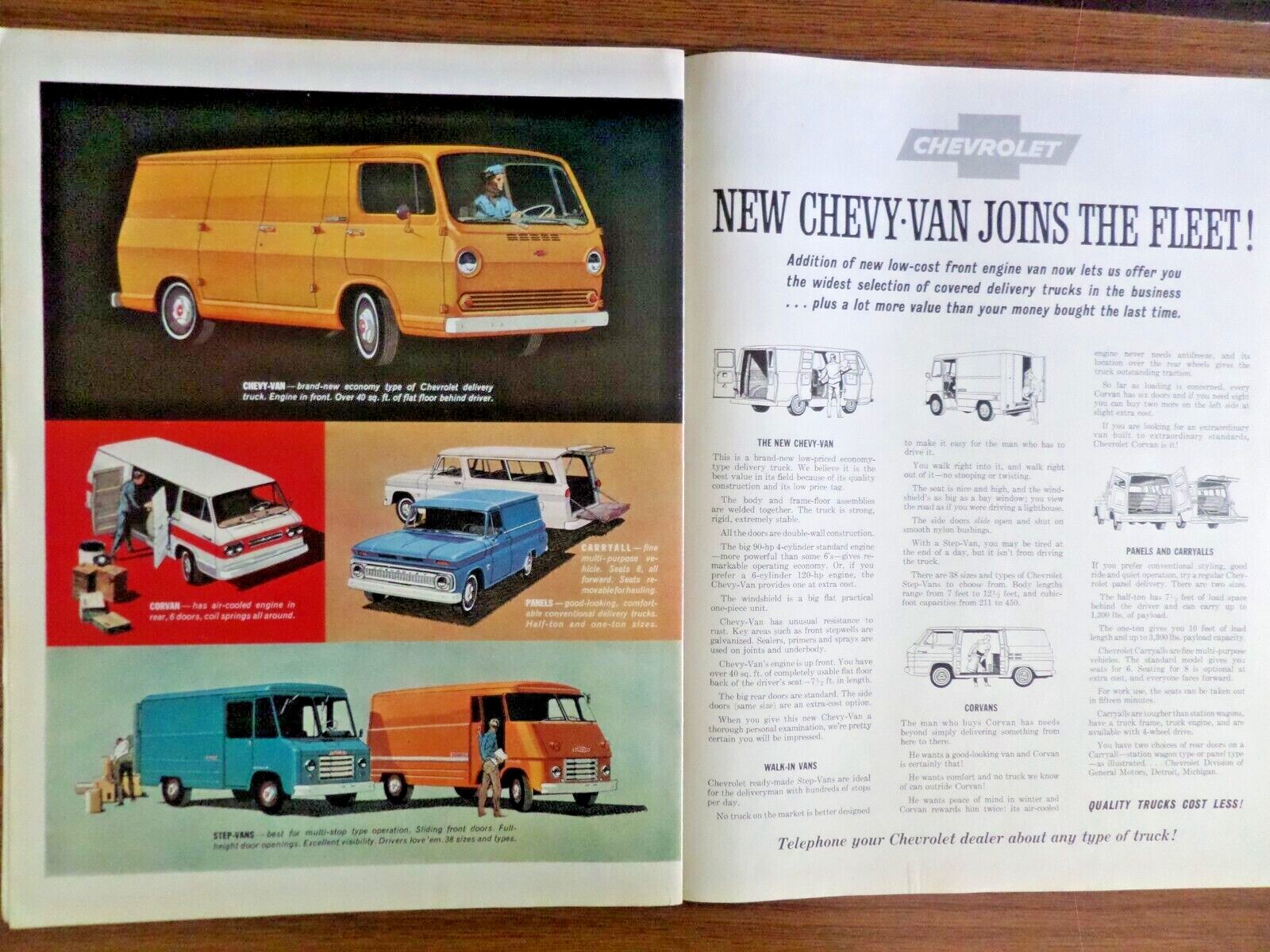 1964 Chevrolet Chevy-Van Ad Corvan Carryall Panels Step-Vans | eBay
