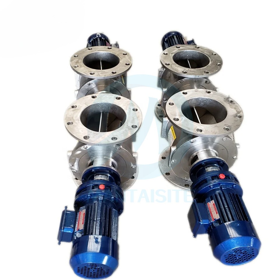 SS304 Rotary Discharge Airlock Valve Feeder Heavy Duty Dust Unloading ...