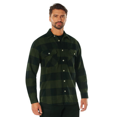 47387-3XL Rothco Extra Heavyweight Buffalo Plaid Flannel Shirt - Olive ...