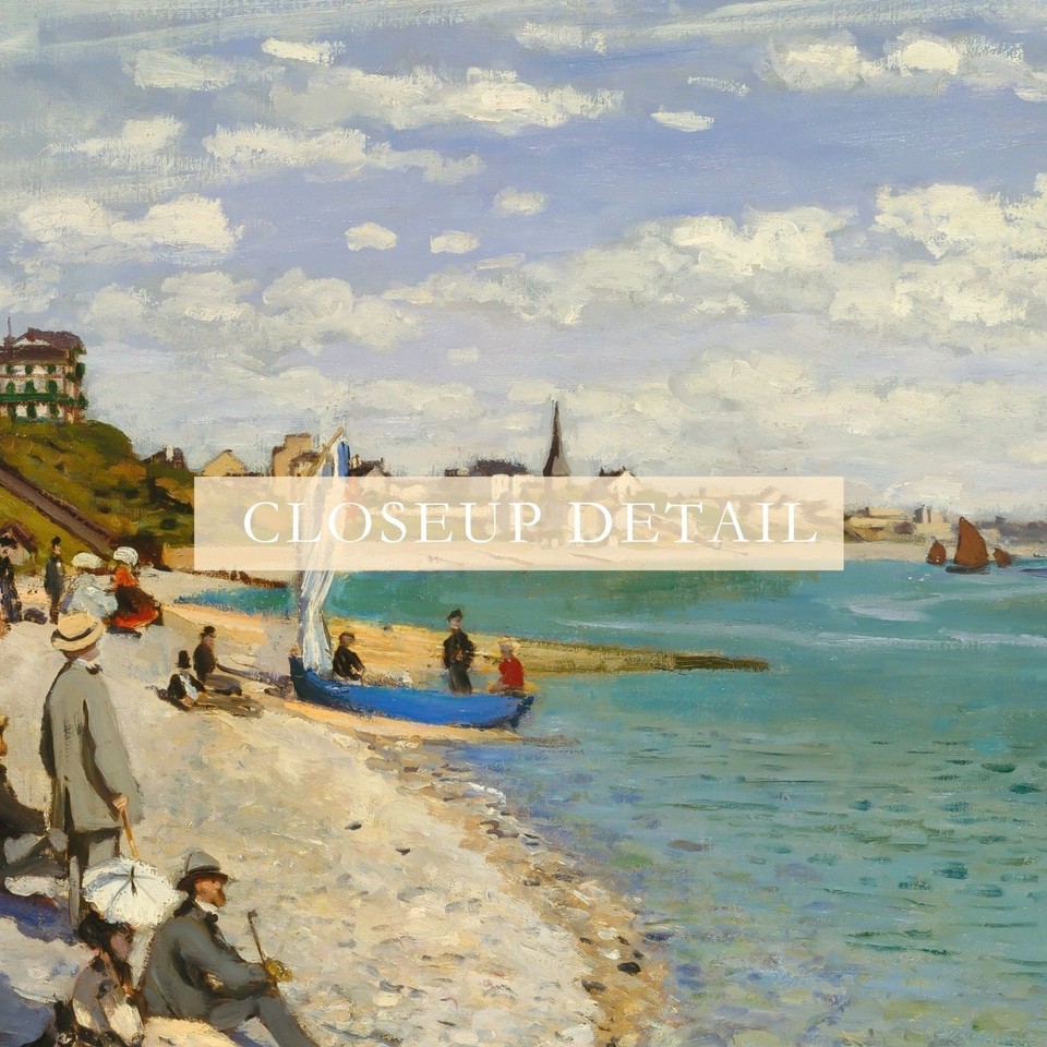 Claude Monet Beach Scene Painting Giclee Print on Fine Art Paper | eBay