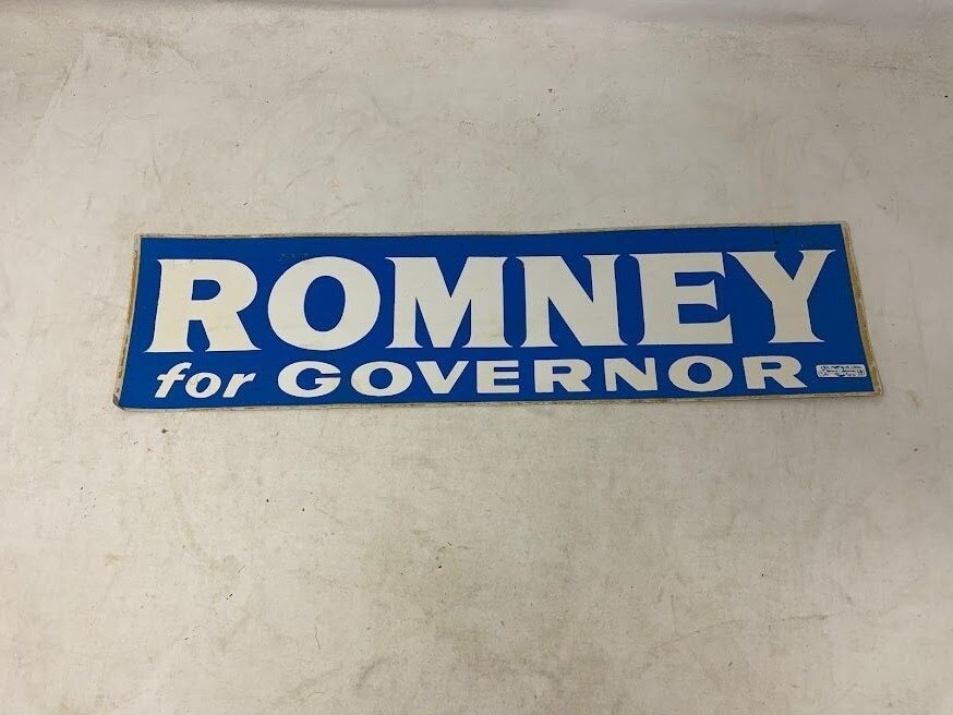 Set of 3 Vintage Political Bumper Stickers - Romney for Governor ...