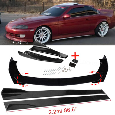 Glossy Front Bumper Lip Spoiler Splitter+Side Skirts For Lexus SC300 ...