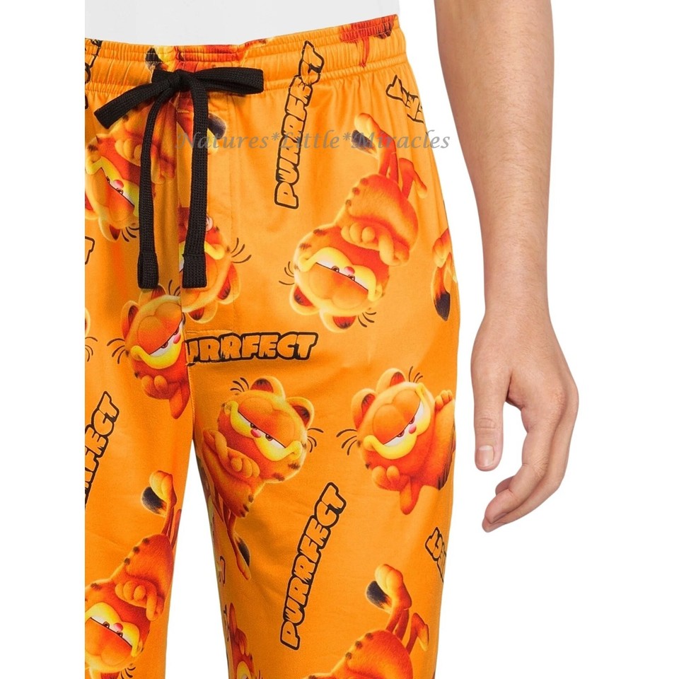 The Garfield Movie Mens Pajamas Pants Size S M L XL 2XL Orange Cat ...