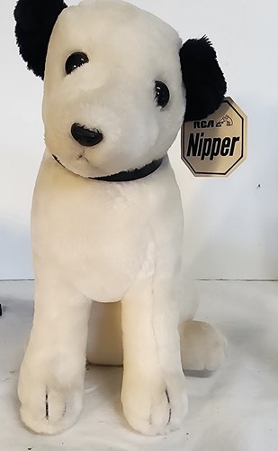 Vintage 1980 Dakin RCA Victor Nipper Jack Russell 11" Stuffed Dog Puppy ...