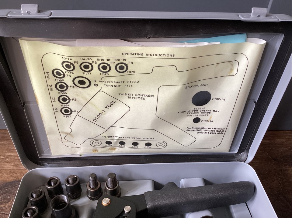 FSI D100-MIL-1 HYDRAULIC BLIND RIVET FASTENER INSTALLATION KIT US ...