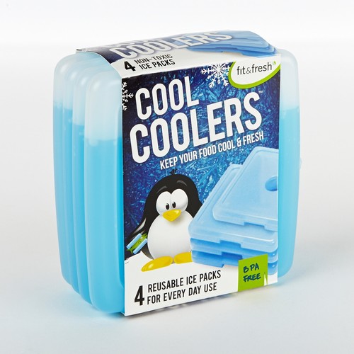 Cool Coolers 336FF Slim Reusable Blue Ice Packs, Set of 4 313021685676 ...