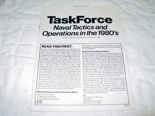 SPI - Task Force - Naval Tactics & Operations in the 1980's Cold War (75% UNP) | eBay