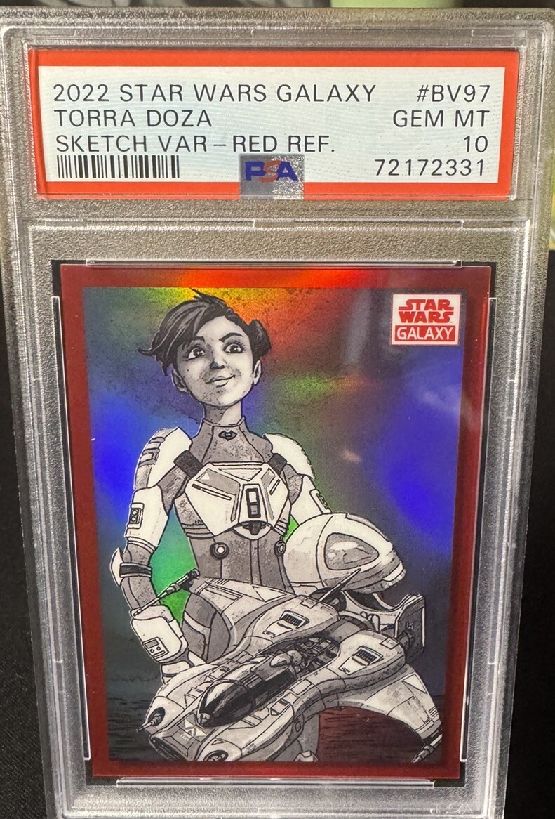 2022 TOPPS CHROME Star Wars Galaxy Sketch Var Red Ref. Torra Doza 1/5 ...