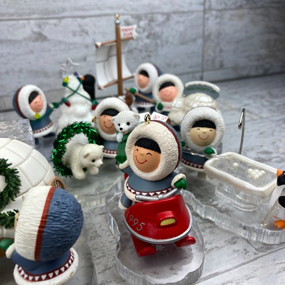 Lot of 15 Hallmark Frosty Friends Eskimo Keepsake Christmas Ornament ...