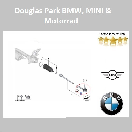 BMW Genuine O/S/F Tie RodEnd Ball Joint. M5-F90 M8-F91 F92 F93 ...