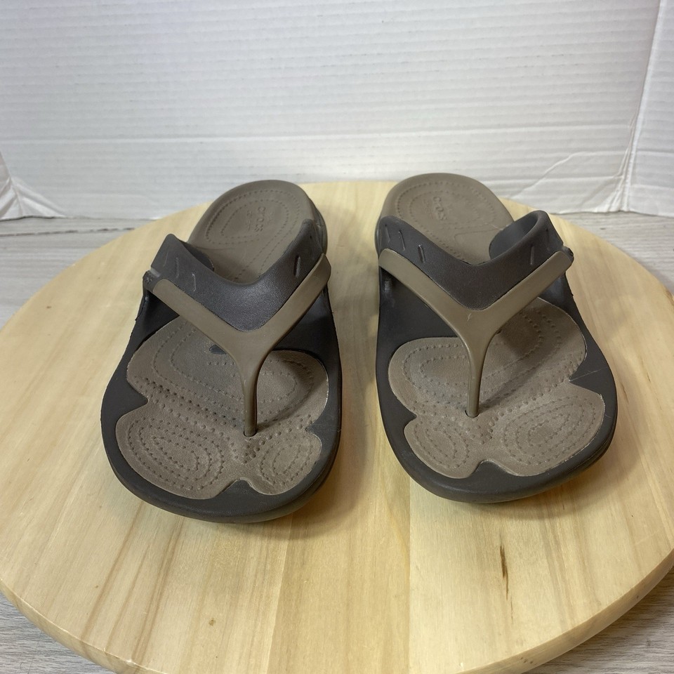 Crocs Modi Sport Flip Flop Sandals Womens Size 9 Black Gray Slip On ...