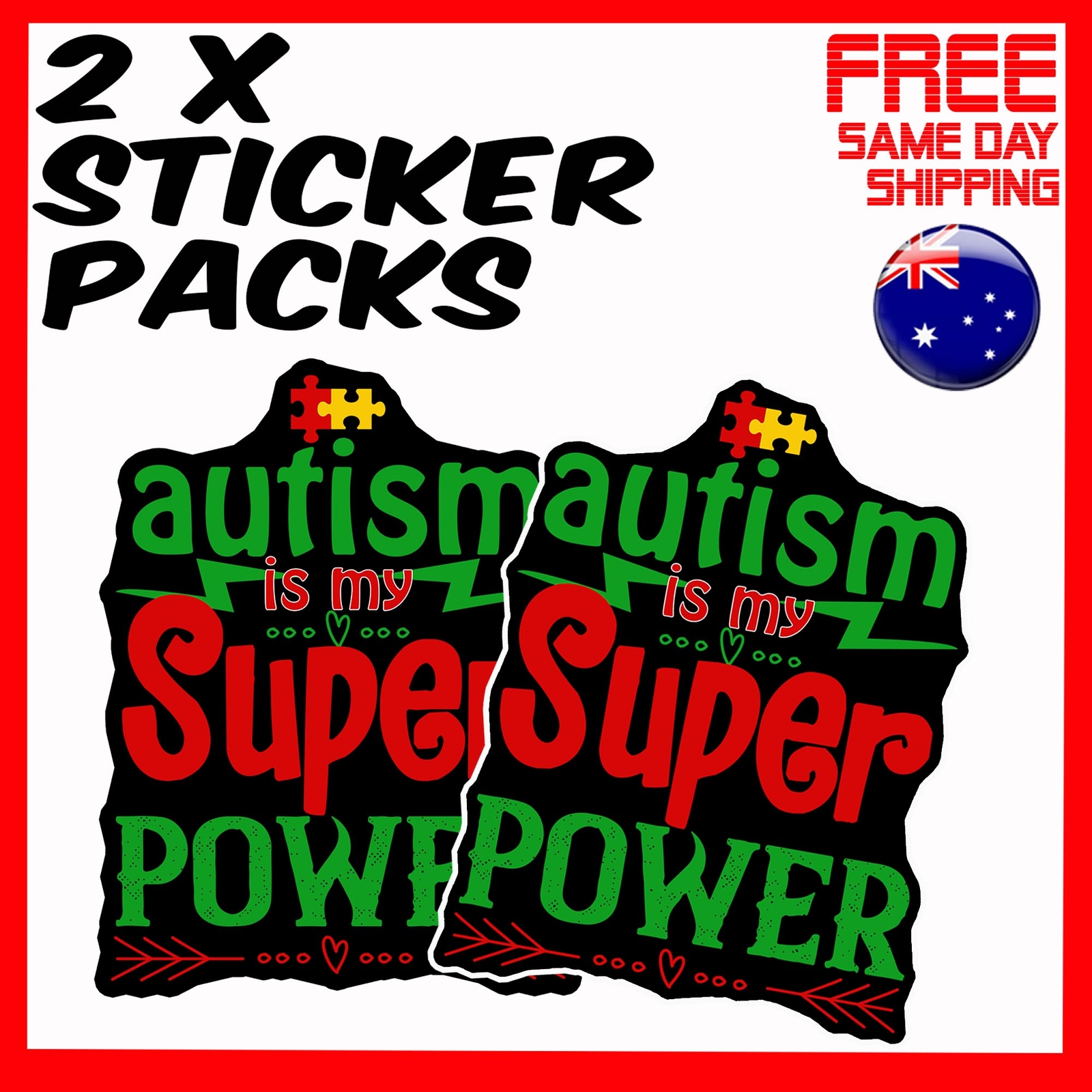 2 x Stickers - Autism Is My Super Power 2 Car Window Bumper Laptop ...