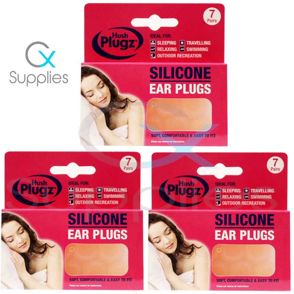 HUSH PLUGZ SILICONE EAR PLUGS ⭐UP TO 10X7 PAIRS⭐ Earplugz Sleep Noise ...