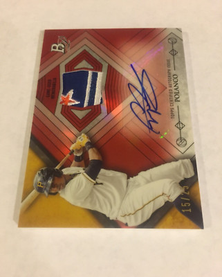 2014 BOWMAN PLATINUM RED 4 CLR STAR LOGO PATCH GREGORY POLANCO AUTO RC ...