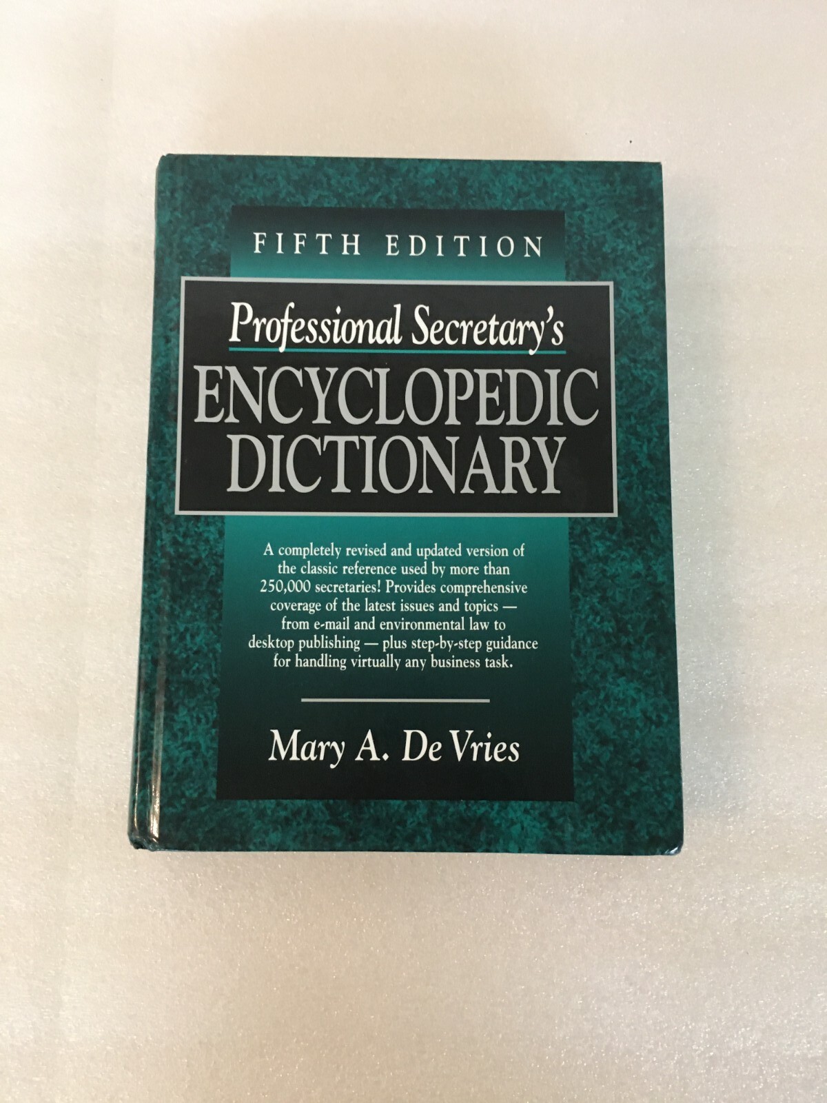 Fifth Edition Professional Secretary's Encyclopedic Dictionary 1995 Mary DeVries | eBay