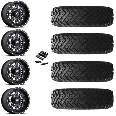 15" Fuel Lethal D567 Black Milled Rim & 30" EFX Gripper R/T Tire 10 Ply ...