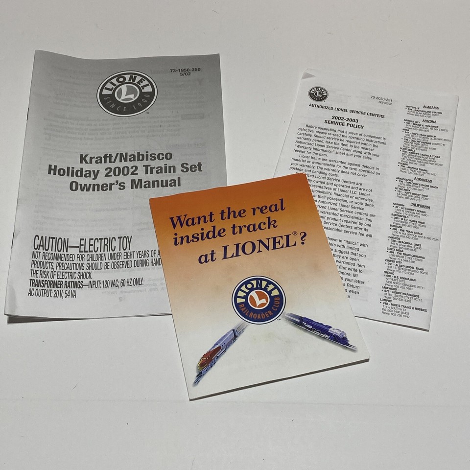 2002 Lionel Train Set - Kraft Nabisco Holiday With Oval Track - Limited ...