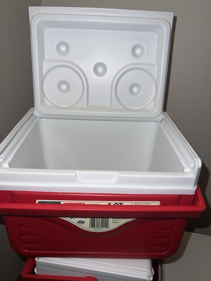 VTG Small Coleman Flip Lid Red Personal Mini Cooler 5205 5QT Lunch Box ...