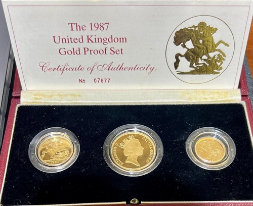 1987 UK Gold Proof 3 Coin Sovereign Set W/ Original Box & COA | eBay