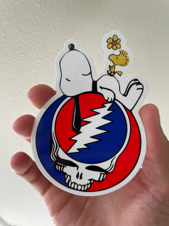 Grateful Dead Snoopy Peanuts Woodstock Steal Face 4.5 inch Jerry Garcia ...