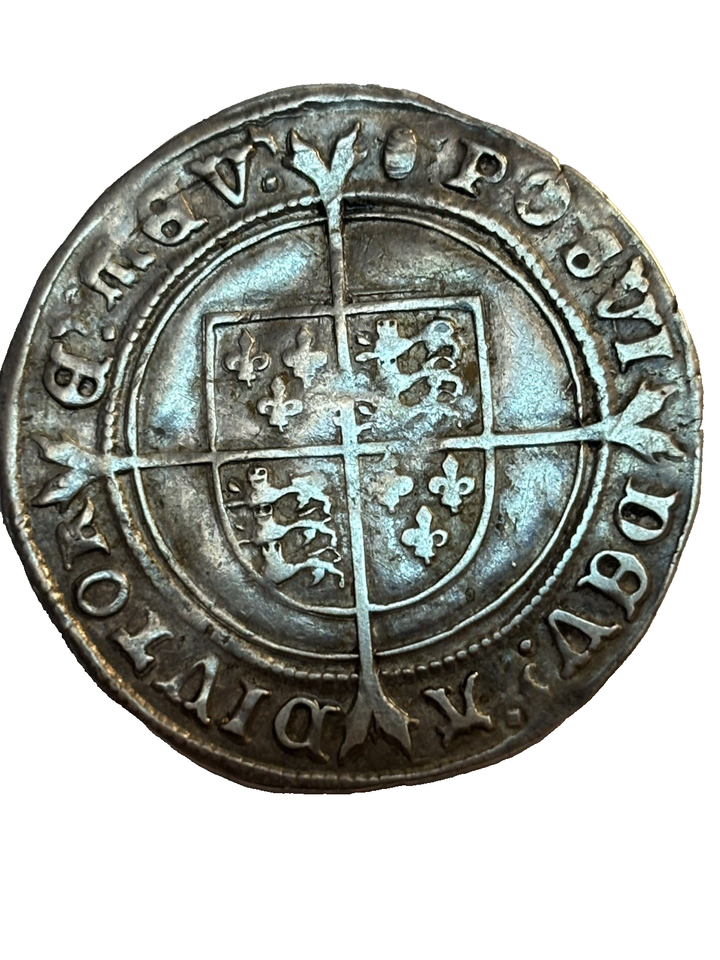 1551 ENGLISH SILVER SHILLING KING EDWARD VI VERY FINE, OLD COLLECTION ...