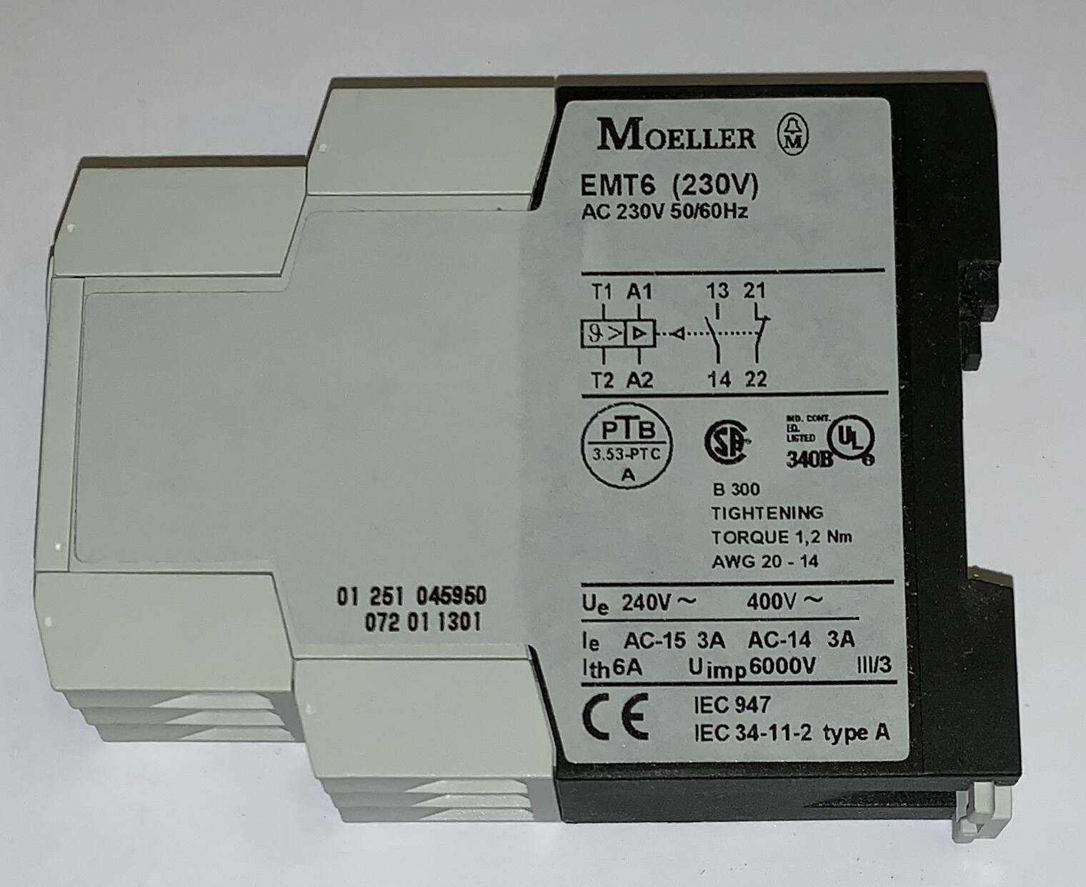 Eaton Moeller EMT6 (230V) (230VAC) EMT6 Thermistor Overload Relay 230 ...