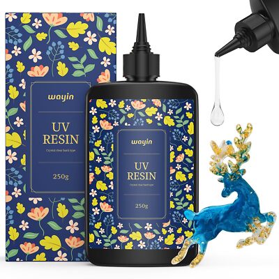 UV Resin-250g Upgraded Crystal Clear Hard UV Resin Kit Fast Curing ...