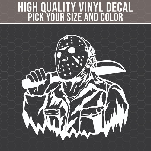 Horror Car Decal, Halloween Decal, Hockey Mask, Decal, Funny Truck ...