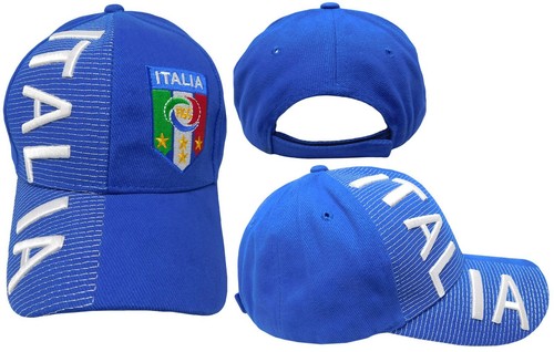 Italy Italian Italie Country Blue Plain Back Adjustable Embroidered Hat ...