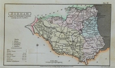 Pre-1900 - 100 Original County Durham Map