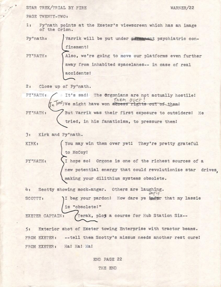 STAR TREK Gold Key Comic Script for cancelled issue #62 22 pg. Feb ...