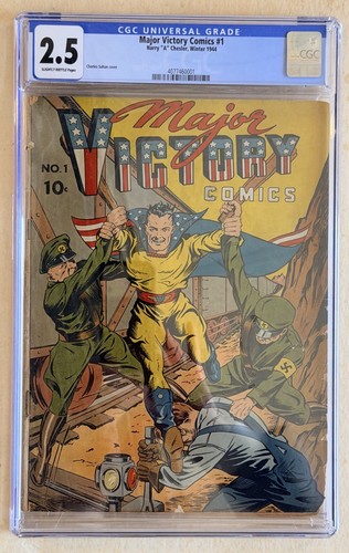 Rare “Major Victory Comics” #1 Winter 1944 GOLDEN AGE Chesler WWII Cvr ...