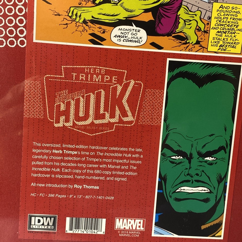 SIGNED HERB TRIMPE IDW The Incredible Hulk Artist Select HC FACTORY ...