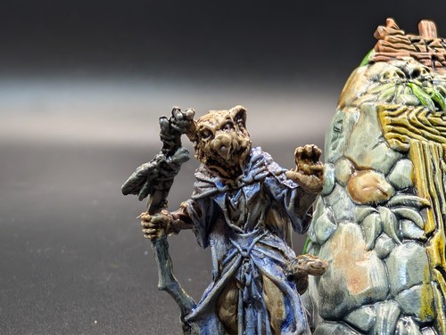 Well painted Catfolk Wizard/Sorceror/Oracle dnd fantasy miniature | eBay