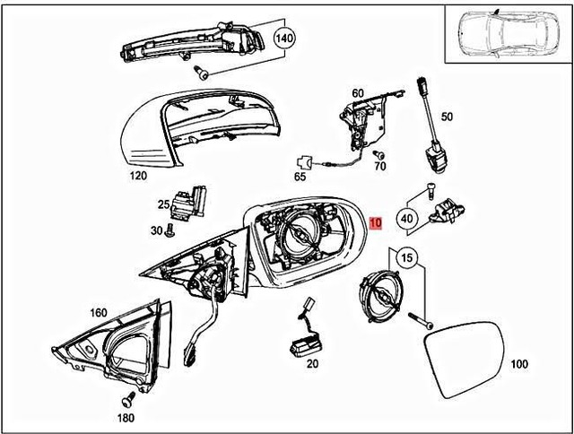 Genuine Mercedes-Benz Mirror Assembly 2058101805 OEM for sale online | eBay