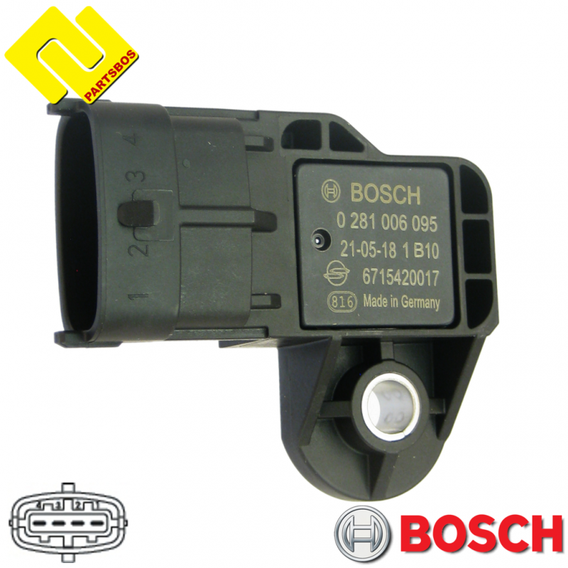 BOSCH 0281006095 INTAKE MANIFOLD PRESSURE SENSOR MAP ,for SSANGYONG ...