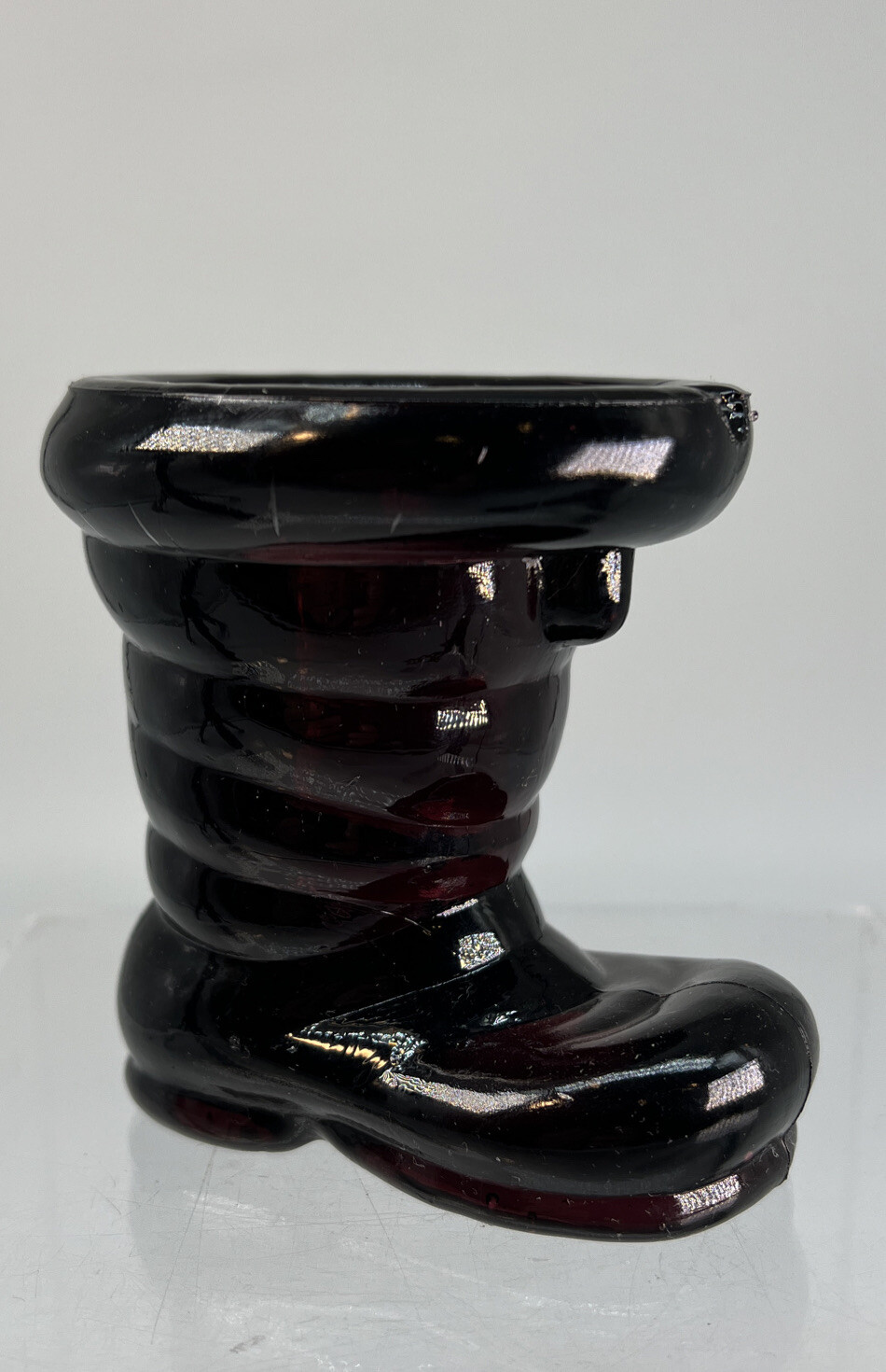 Vintage Glass Boot Planter Vase Santas Boot Amethyst Purple Trinkets ...