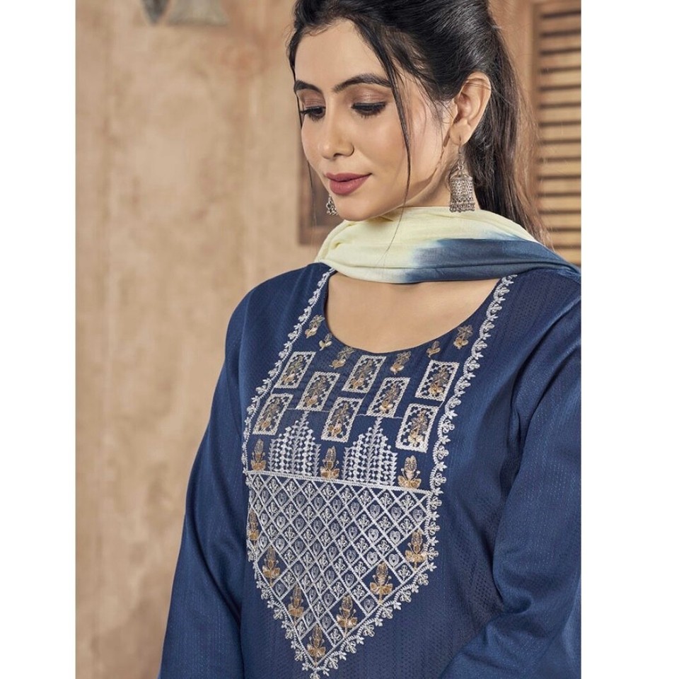 NEW Women’s Traditional Function Wear Viscose Salwar Suit Blue Kurta SIZE M | eBay