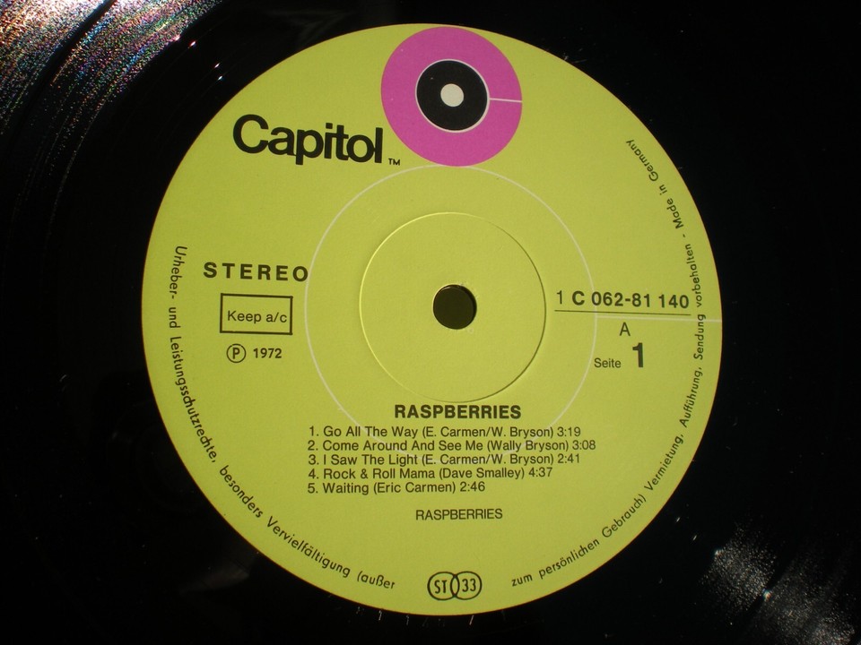 The Raspberries Self-Titled Debut 1st 1972 Germany Capitol 1 C062-81 ...