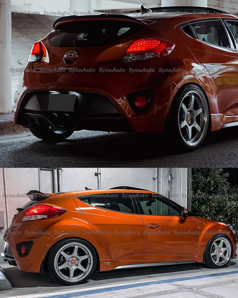 FITS 2012-2018 HYUNDAI VELOSTER TURBO GLOSSY BLACK V STYLE ROOF SPOILER ...