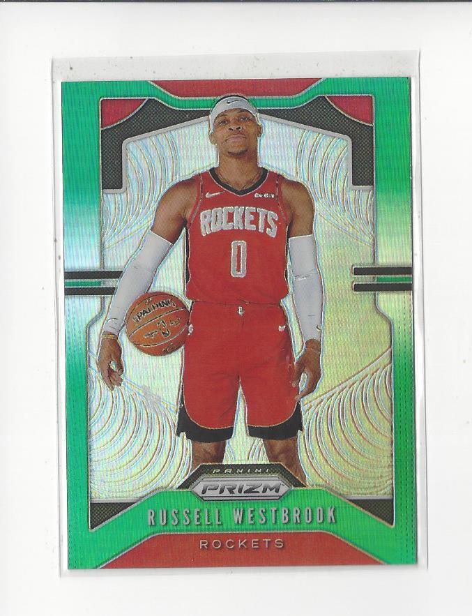 2019-20 Panini Prizm Prizms Green #182 Russell Westbrook Rockets | eBay
