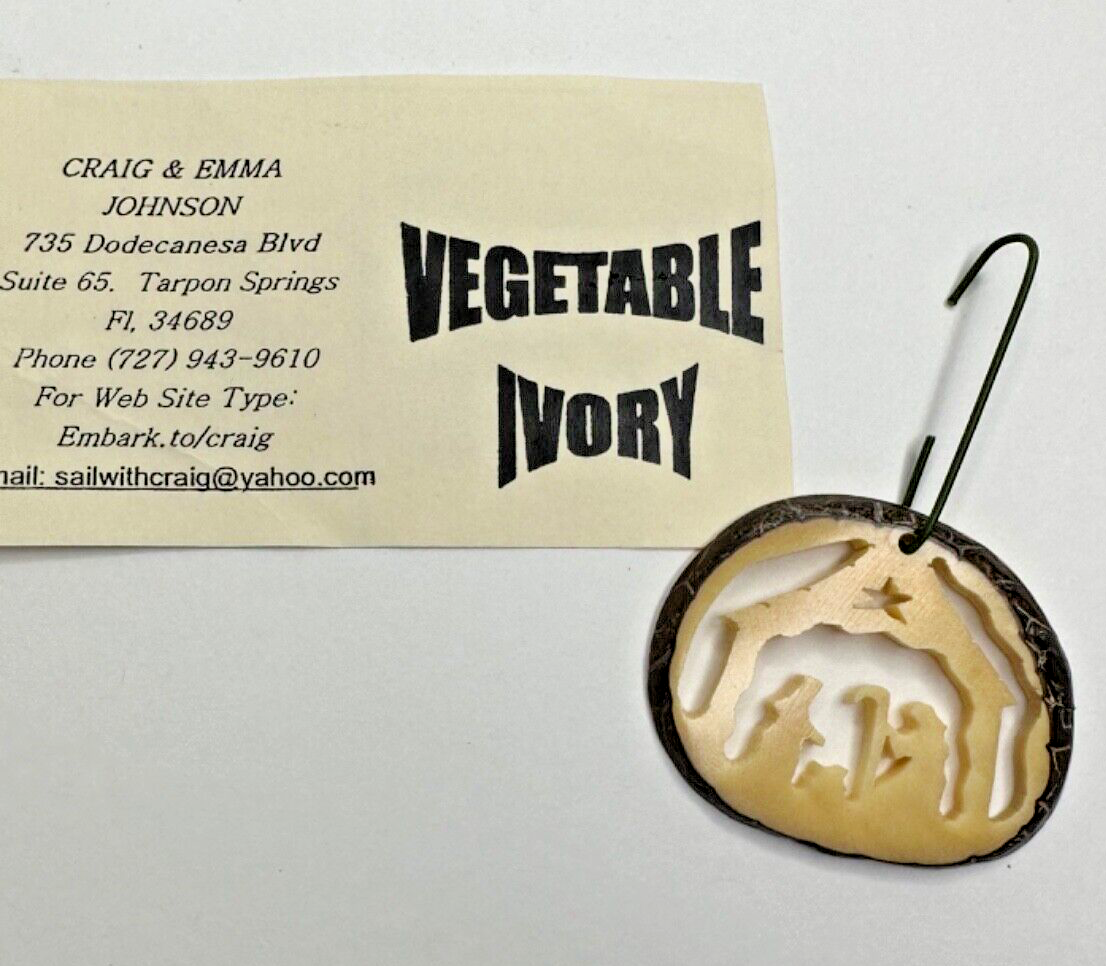 Vegetable Ivory Christmas Jesus Mary Manger Ornament Craig & Emma ...