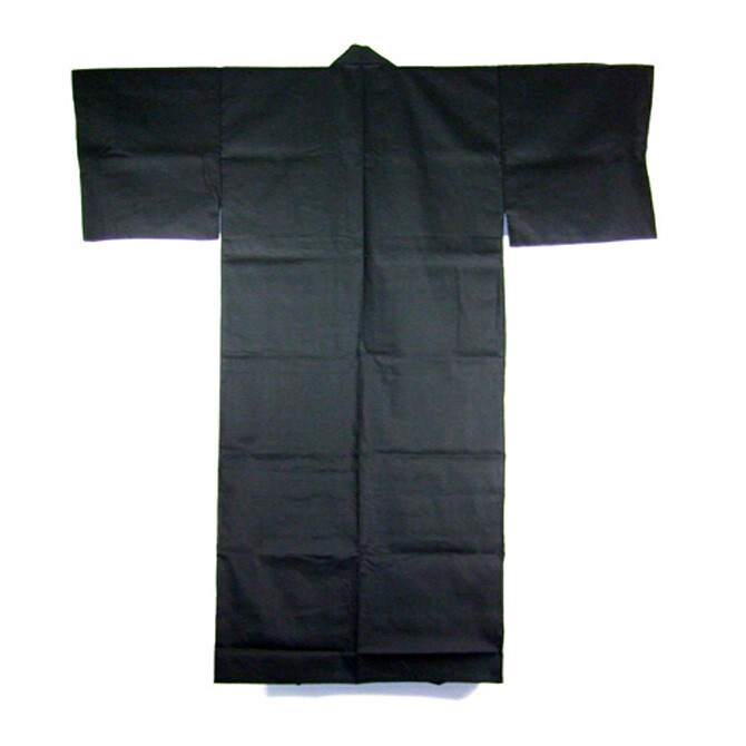 Japanese Yukata Kimono Sash Belt Robe Black Men 61" L Cotton Made in ...