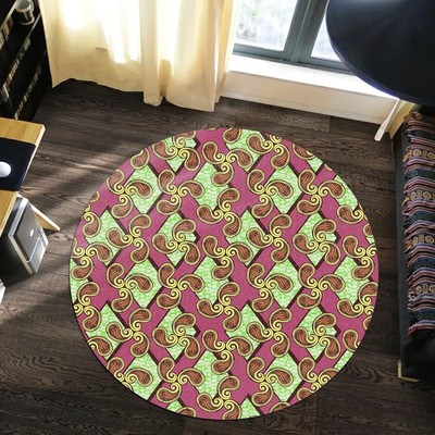 Ankara Paisley Round Carpet, African Rugs, Round Rugs For Home CozyHub ...