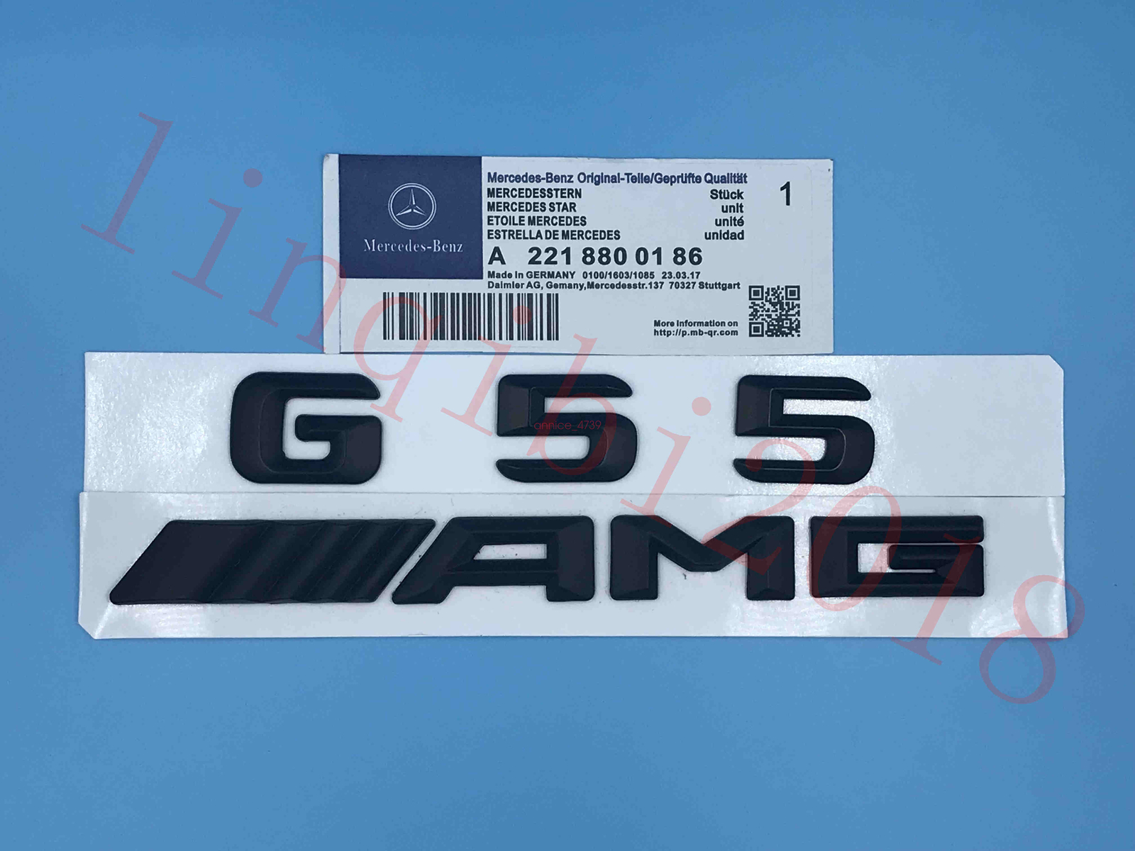 Matte Black " G55 + AMG " Letters Trunk Embl Badge Sticker for Mercedes ...