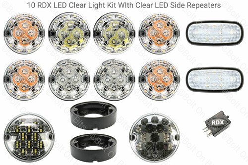 RDX LED Clear 10 Lamp/lights Clear Side Repeaters Defender 1987 to 1994 ...