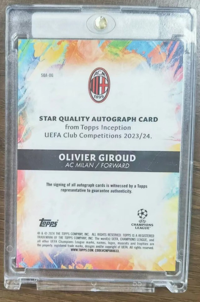 2023 Topps Inception UEFA Olivier Giroud /200 Star Quality AUTO #SQA-OG ...